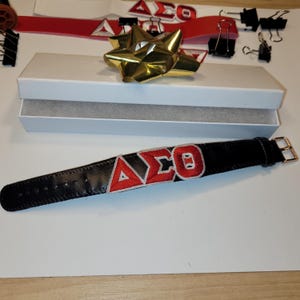 Delta Sigma Theta Wrist Band With Stainless Steel Buckle and Applique ...