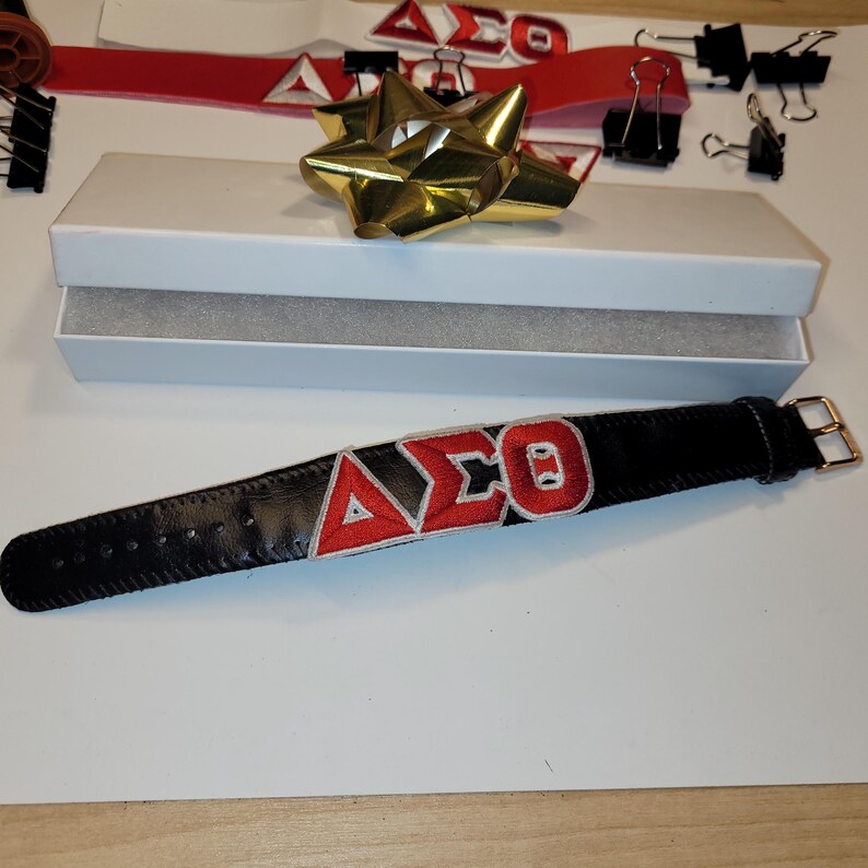 Delta Sigma Theta Wrist Band With Stainless Steel Buckle and Applique ...