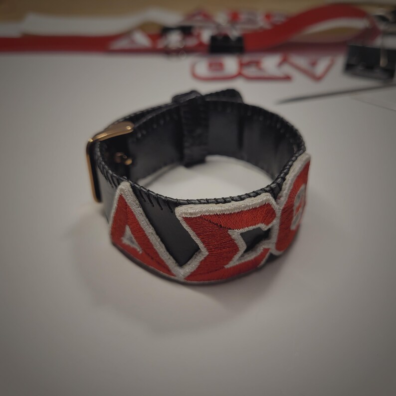 Delta Sigma Theta Wrist Band With Stainless Steel Buckle and Applique ...