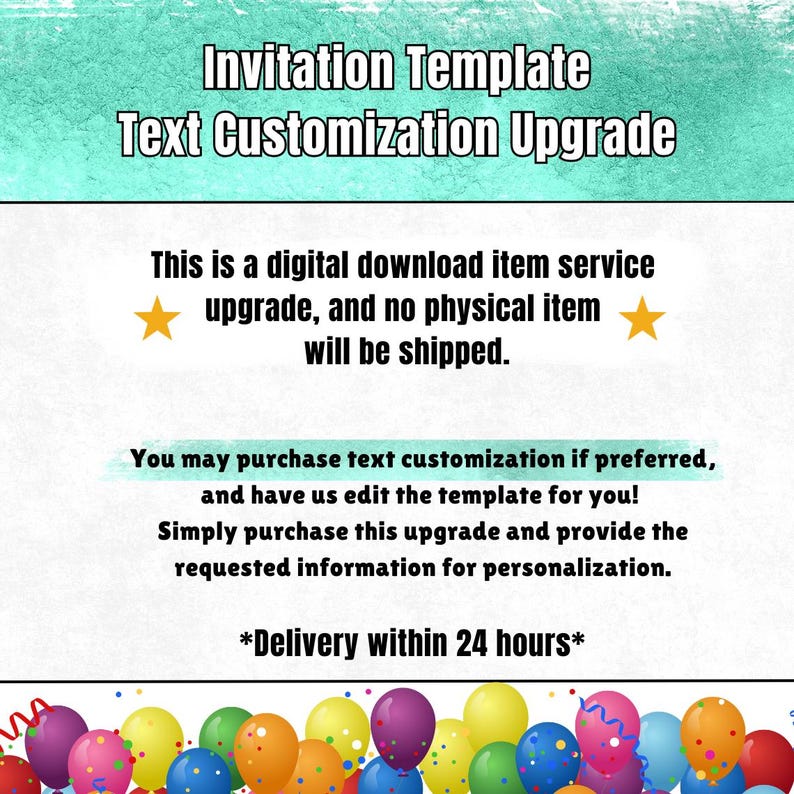 Invitation Text Customization Upgrade - Etsy