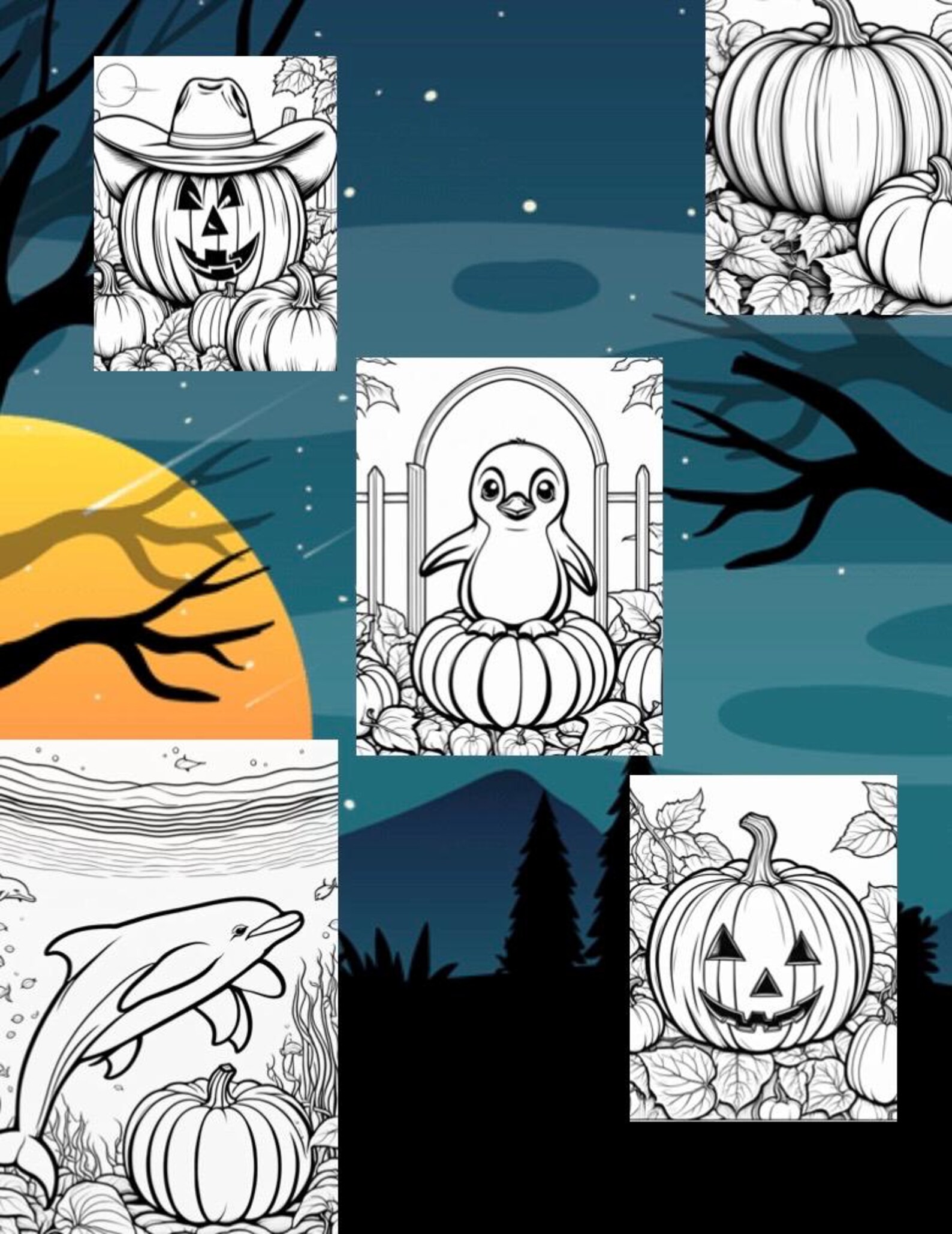 Fall Pumpkin Coloring Book Instant Digital Download, Easy, Fun and ...