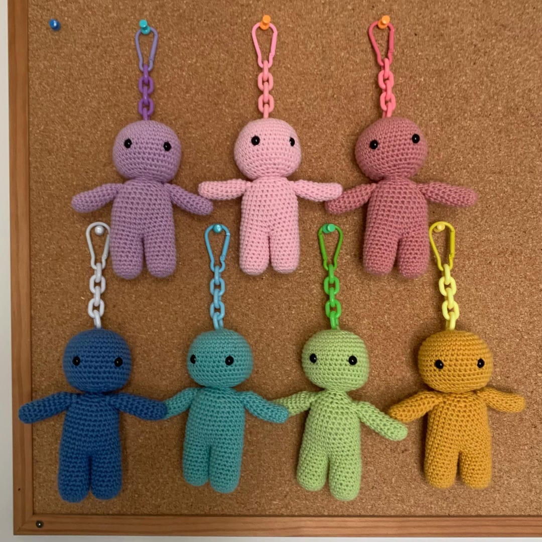 Lil Guy Keychain Amigurumi Crochet Keychain, Bag Charm - Etsy