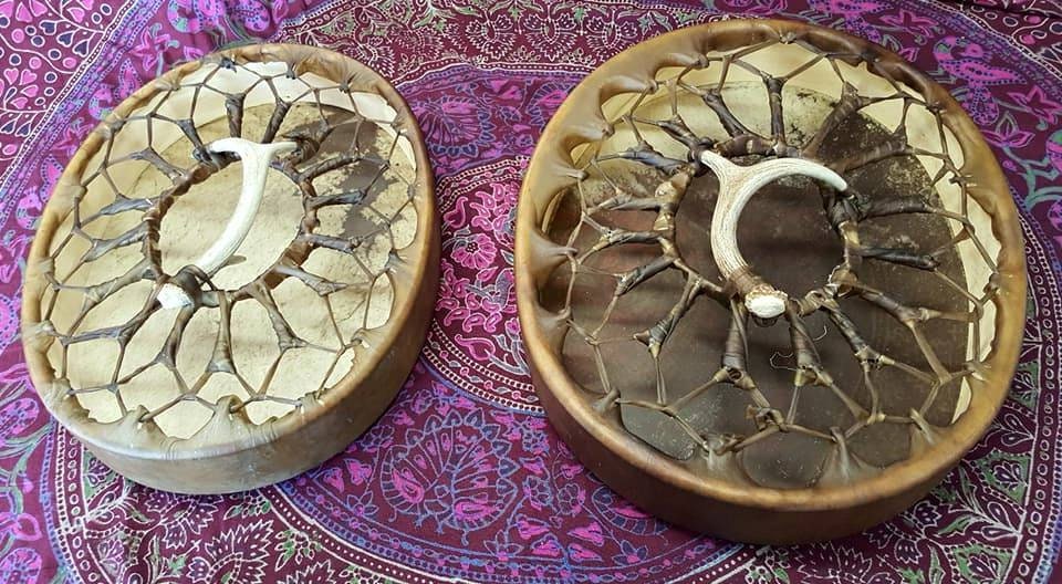 Saami Inspired Elk and Cedar Oval Hand Hand Drum - Etsy