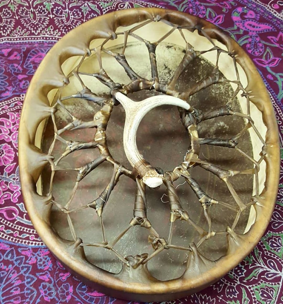 Saami Inspired Elk and Cedar Oval Hand Hand Drum - Etsy
