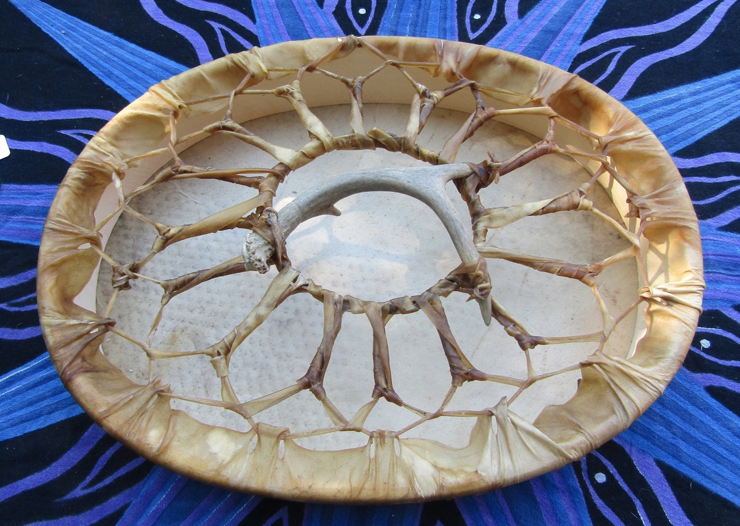 18" X 14" Saami Inspired Deerhide Hand Drum - Etsy