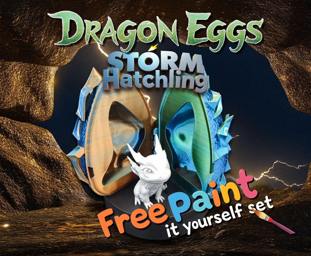 Dragon Egg – Lightning | Paint Your Own Baby Dragon Kit for Kids | DIY ...