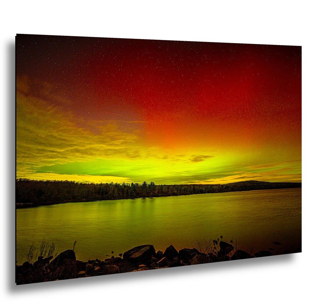 Heaven’s Ember Veil – Rare Red Aurora Borealis Photography Print - Etsy