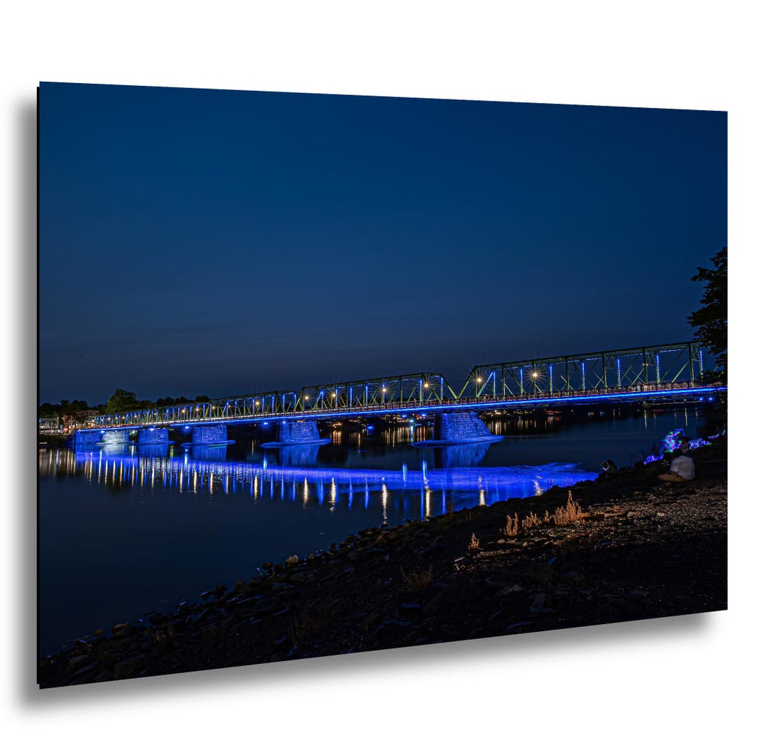 Blue River Bridge - New Hope Bridge Night Photography – Long Exposure ...