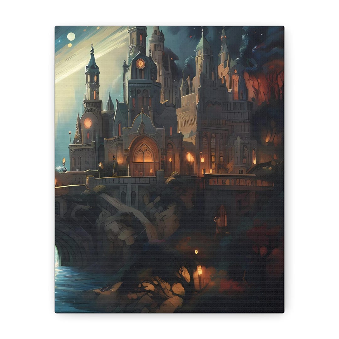 Fantasy Castle Art Enchanted Kingdom Print Mystical Wall Art Gothic ...