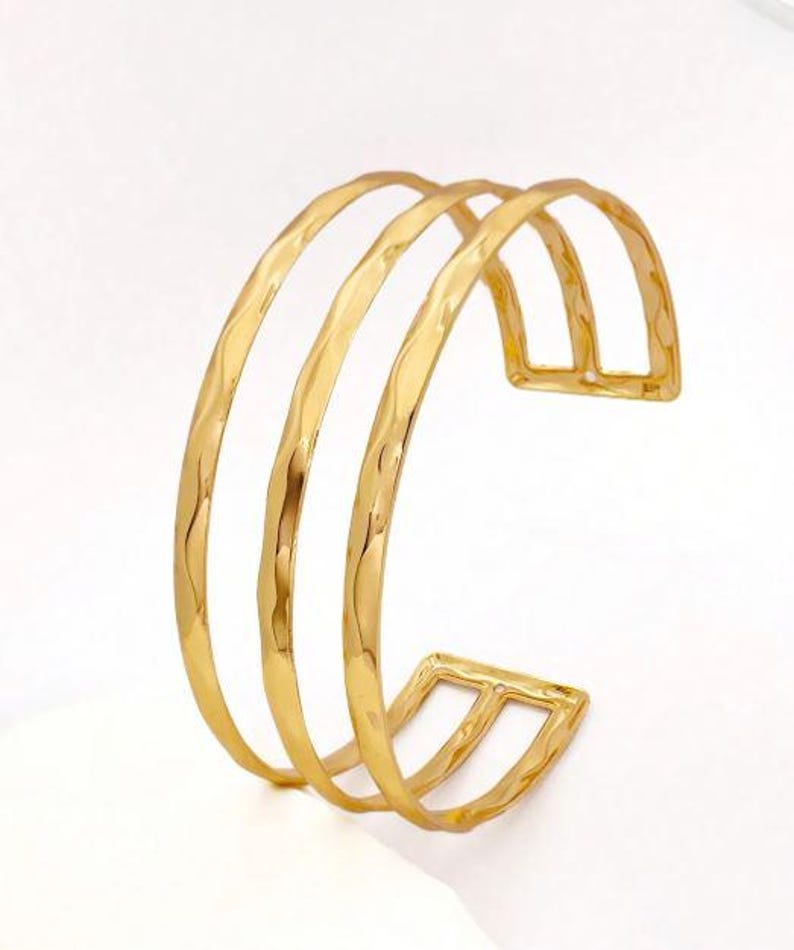 Gold Color Wavy Armlet Simple Metallic Snake Cuff Arm Band Style Body ...