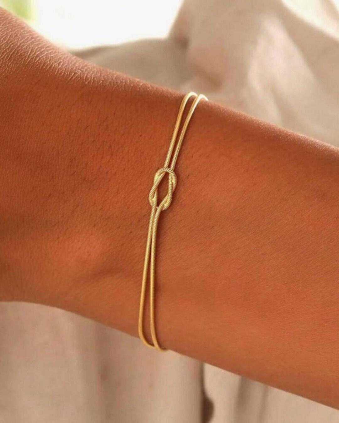 Exquisite Gold Love Knot Bracelet Couple Matching Bracelet Couple ...