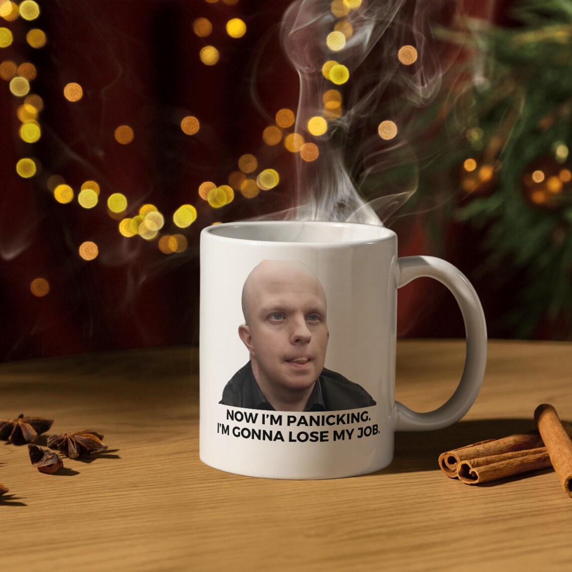 Bald Nonce Meme Mug | Ruined My Holiday | Now I'm Panicking | Funny ...
