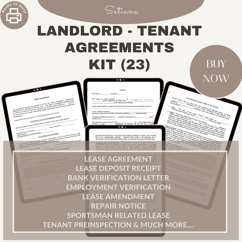Landlord & Tenant Agreement Bundle – for Landlord, Property Manager, or ...
