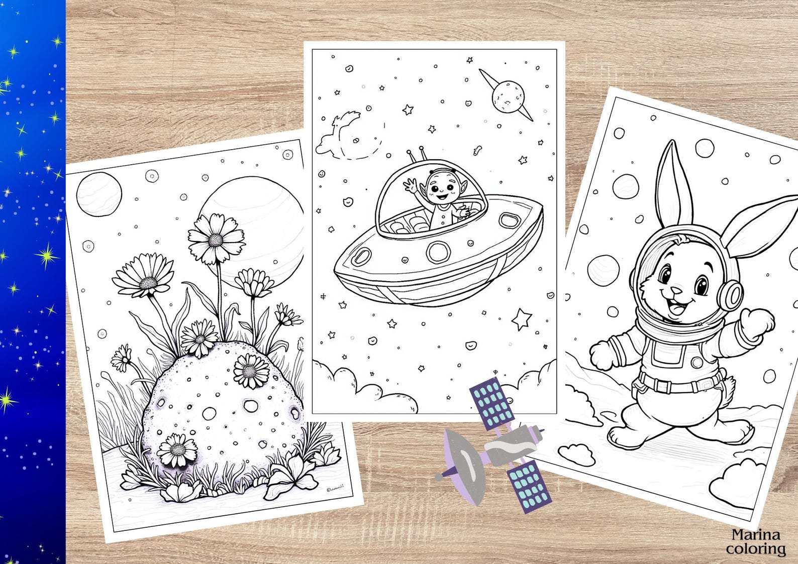 Space Adventure Coloring Pages Instant Download 12 Printable Pages 8 ...