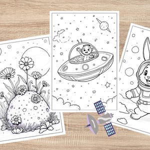 Space Adventure Coloring Pages Instant Download 12 Printable Pages 8 ...