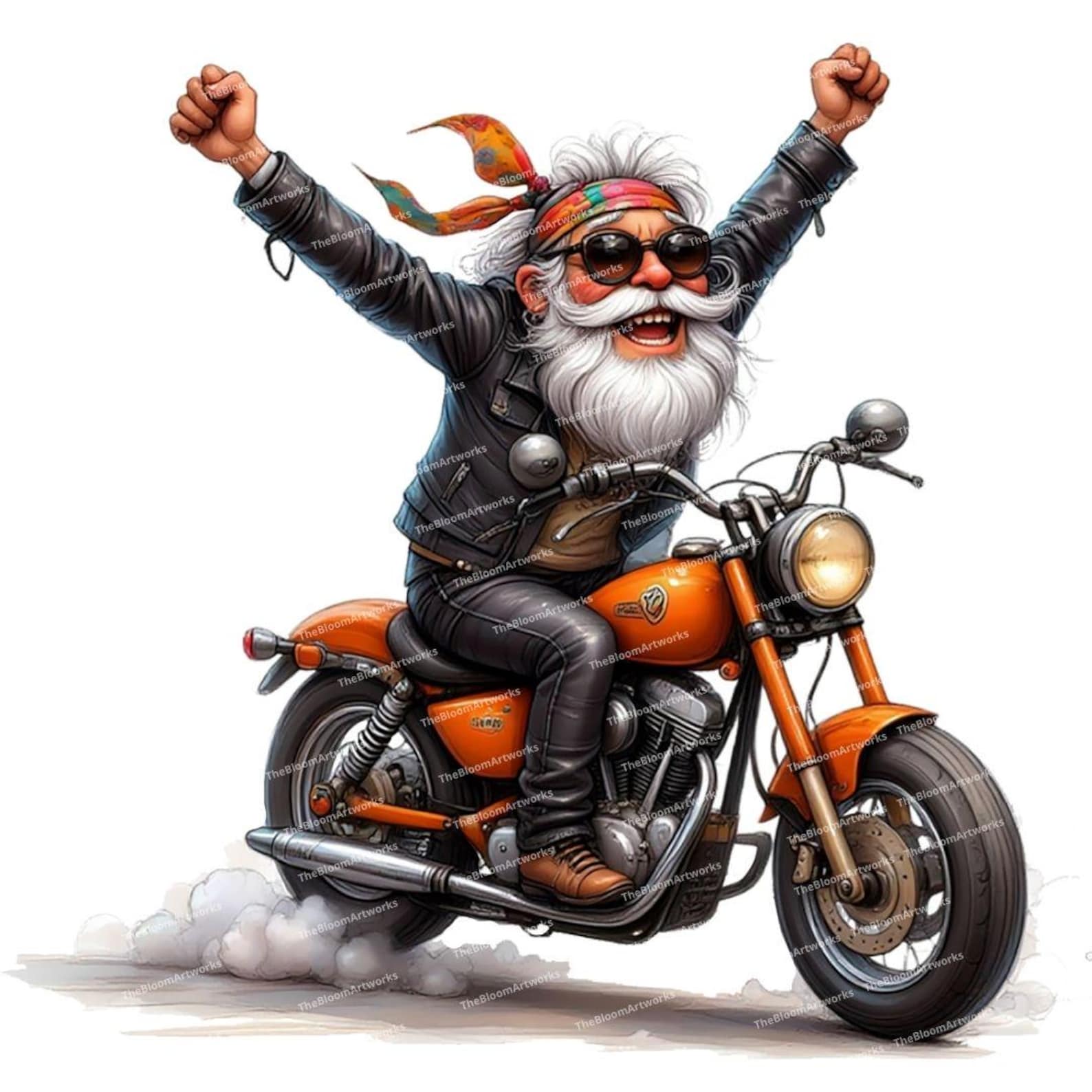 12 Motorcycle Grandpa Clipart, Funny Chopper Rider Art, Old Man on ...