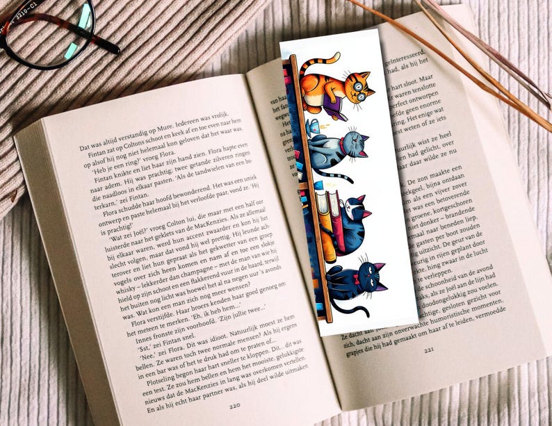 15 Printable Cat Bookmarks, Cute Kitten Bookmarks, Digital Bookmarks ...