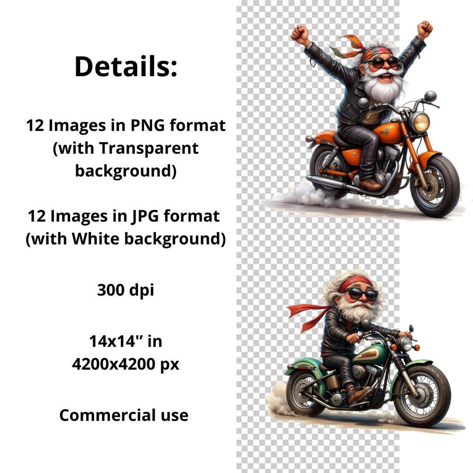 12 Motorcycle Grandpa Clipart, Funny Chopper Rider Art, Old Man on ...