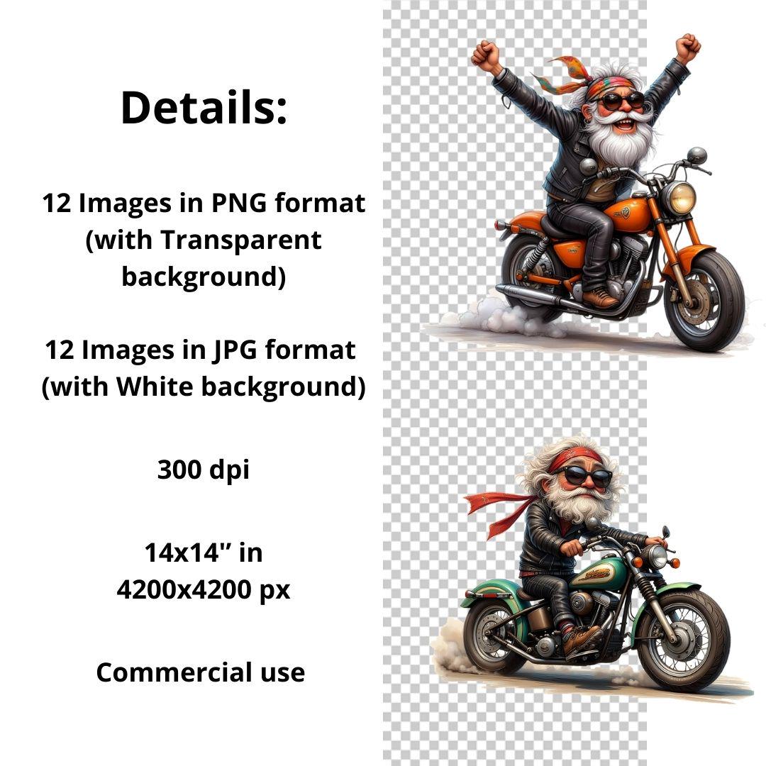 12 Motorcycle Grandpa Clipart, Funny Chopper Rider Art, Old Man on ...