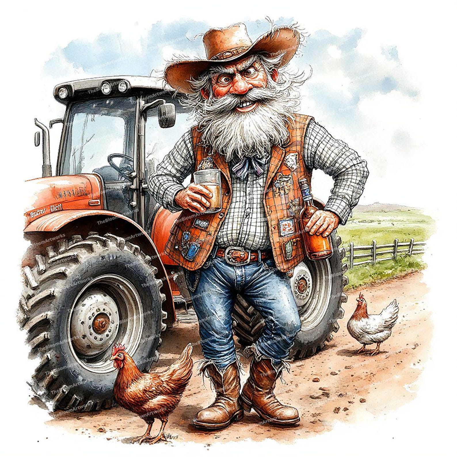14 Funny Farm Grandpa Clipart, Funny Old Cowboy, Cowboy With Whiskey ...