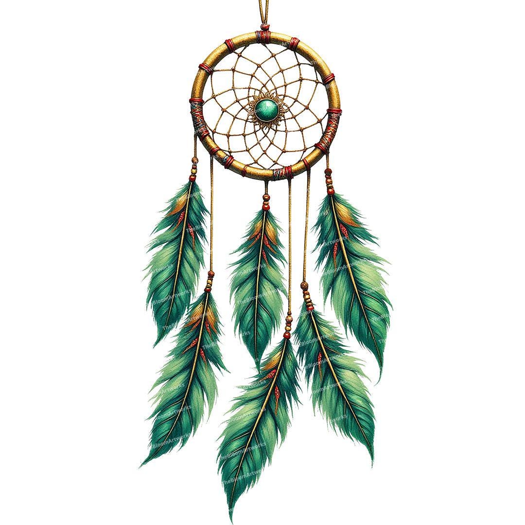 12 Watercolor Dreamcatcher Clipart, Native American Art, Tribal Decor ...