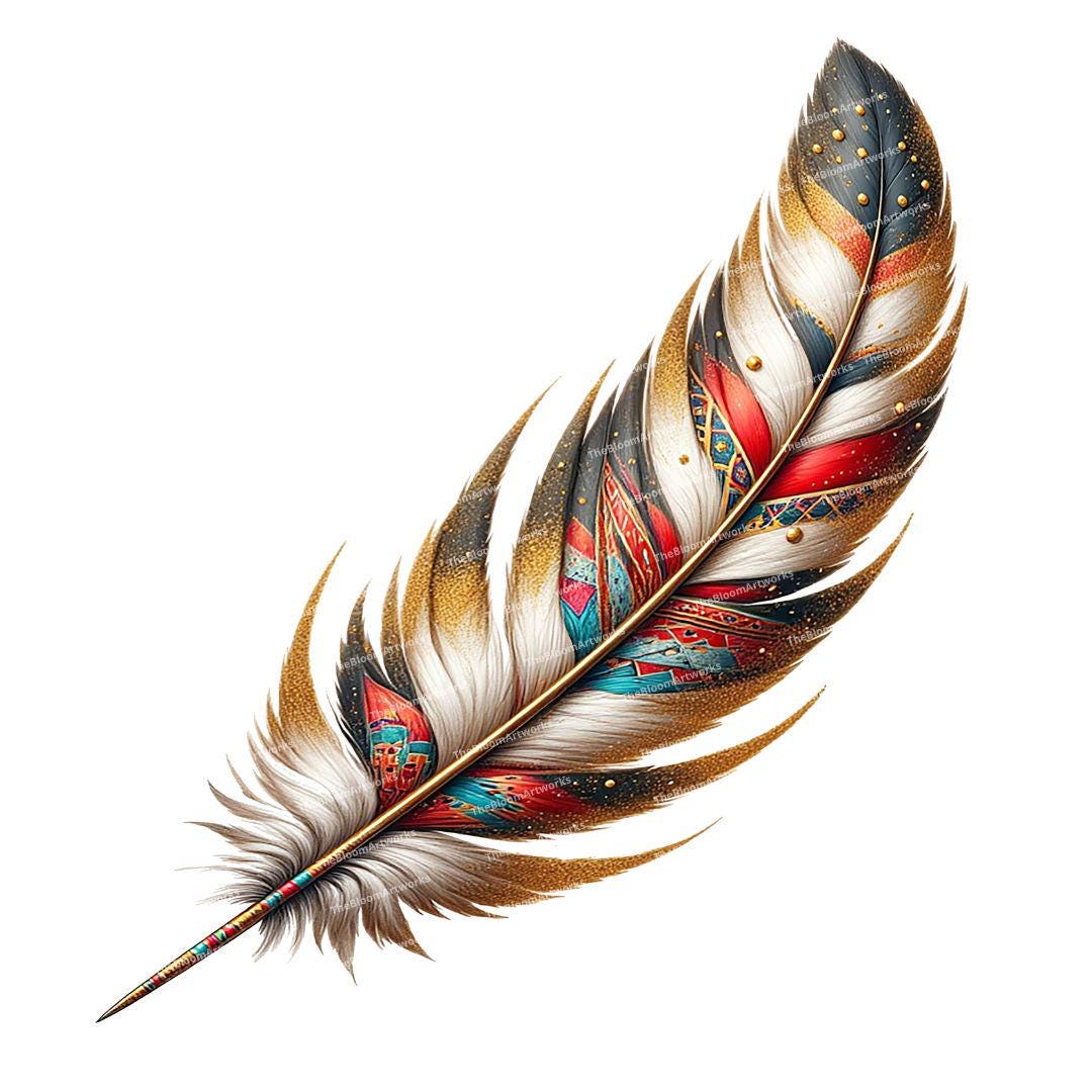 14 Feather Clipart, Native American Art, Boho Tribal Feather ...
