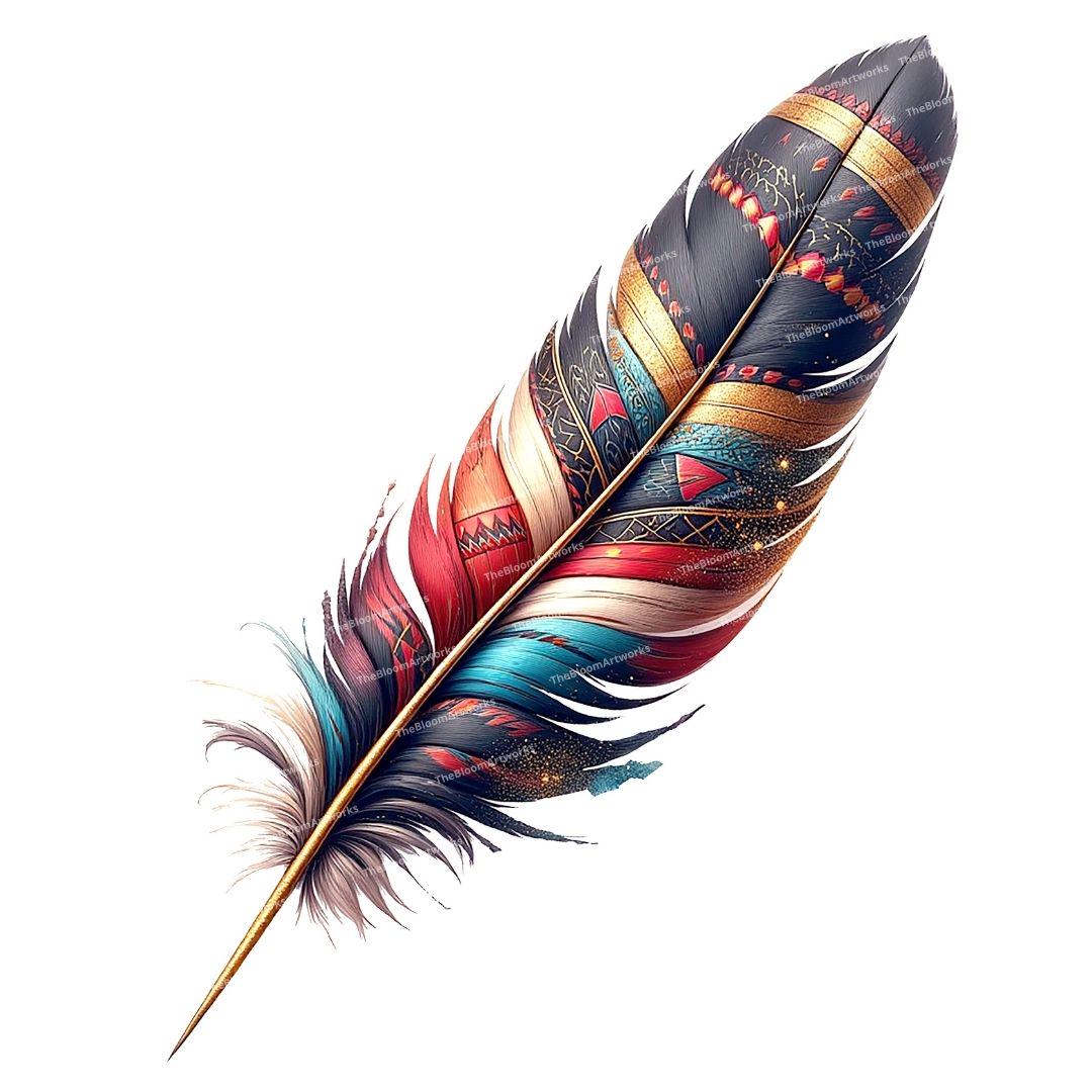 14 Feather Clipart, Native American Art, Boho Tribal Feather ...