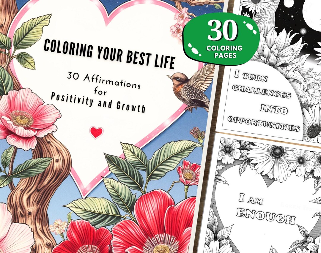 I AM AFFIRMATIONS Coloring Pages Coloring Book for Positivity and ...