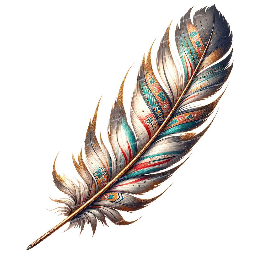 14 Feather Clipart, Native American Art, Boho Tribal Feather ...