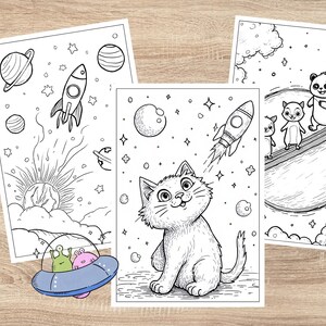 Space Adventure Coloring Pages Instant Download 12 Printable Pages 8 ...