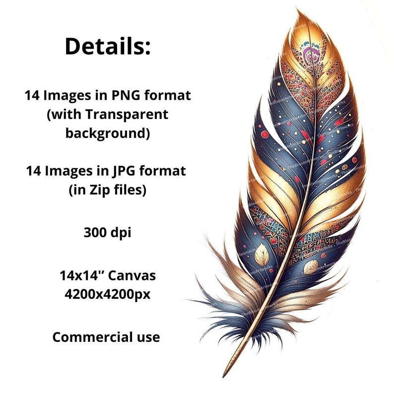 14 Feather Clipart, Native American Art, Boho Tribal Feather ...