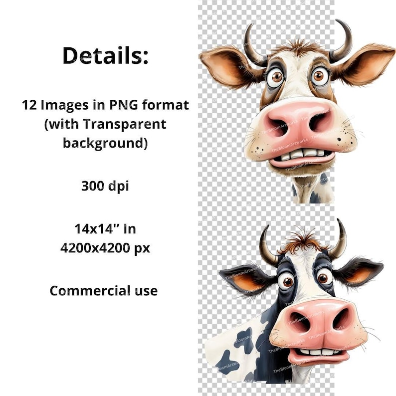 12 Funny Cow Clipart, Cute Cow Faces, Cartoon Cow, Funny Farm Animals ...