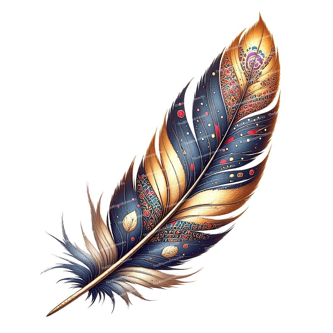 14 Feather Clipart, Native American Art, Boho Tribal Feather ...