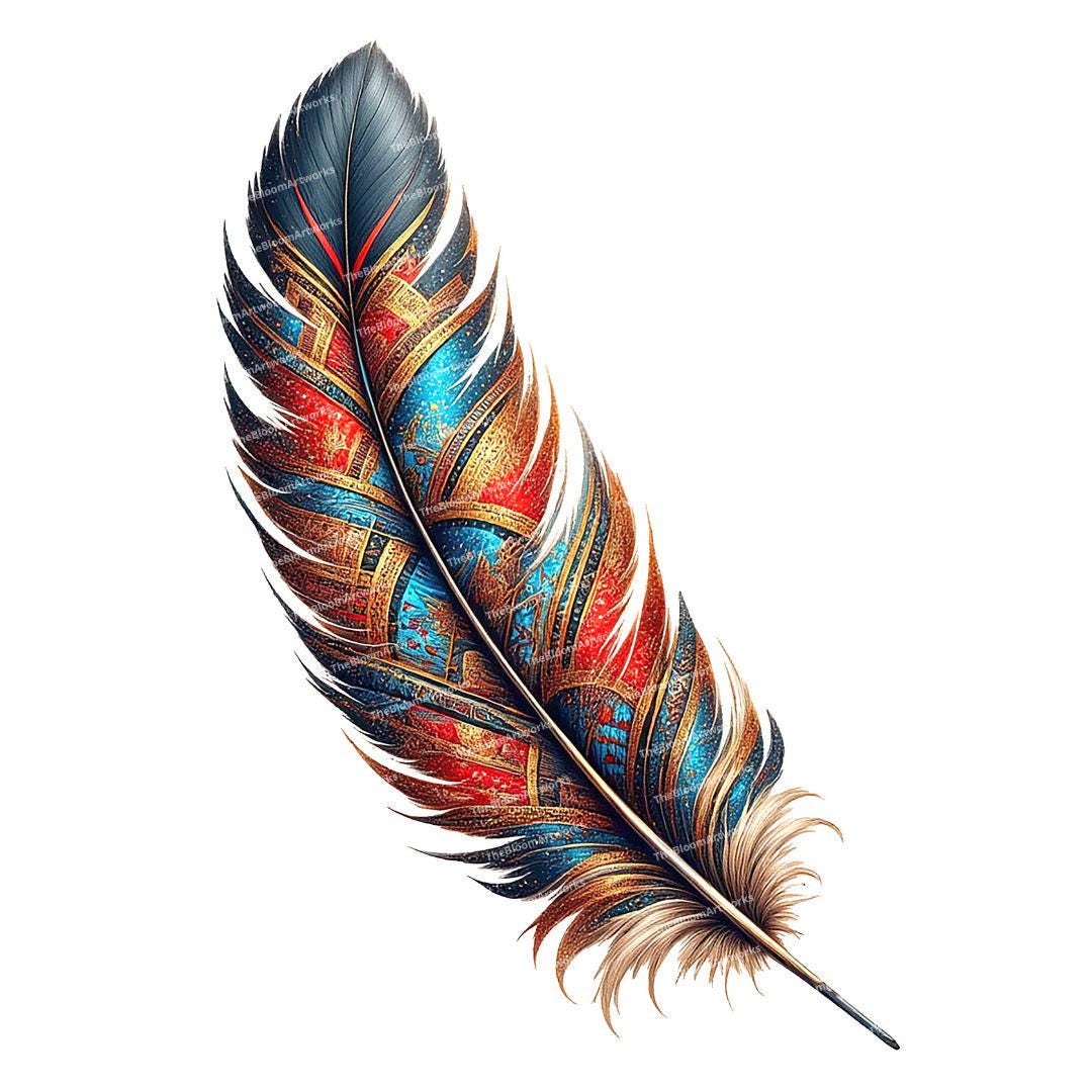 14 Feather Clipart, Native American Art, Boho Tribal Feather ...