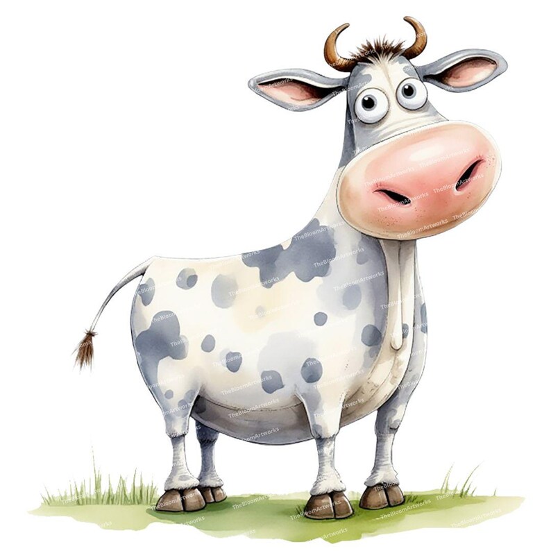 12 Funny Cow Clipart, Cute Cow, Cartoon Cow, Funny Farm Animals, High Quality Pngs, Sublimation ...