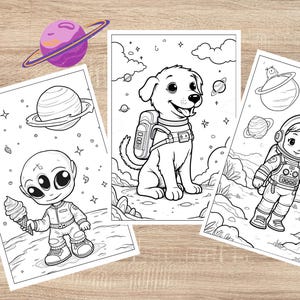 Space Adventure Coloring Pages Instant Download 12 Printable Pages 8 ...
