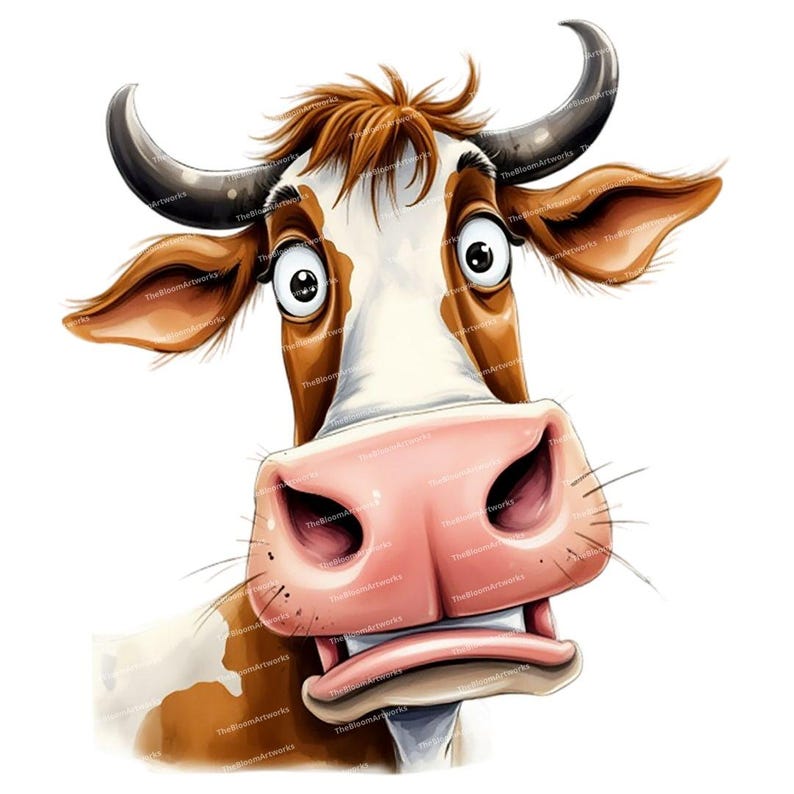 12 Funny Cow Clipart, Cute Cow Faces, Cartoon Cow, Funny Farm Animals ...