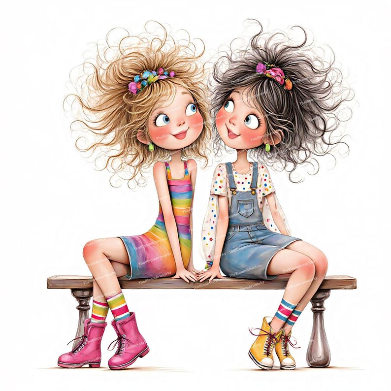 12 Best Friends Clipart, Besties Clipart, Sisters Clipart, Best Friends ...