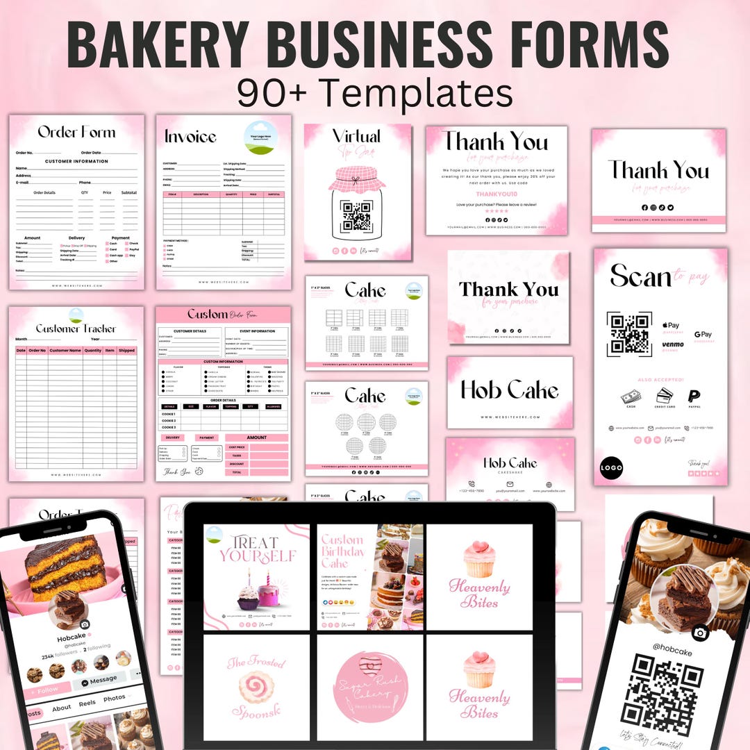 Bakery Business Forms Bundle, 90+ Bakery Business Templates, Bakery ...