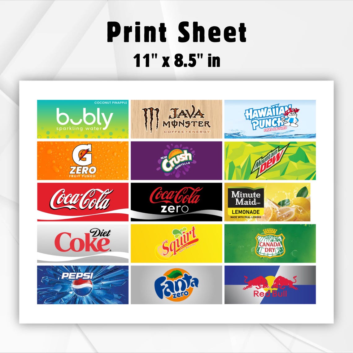50 Vending Machine Label, High Quality Labels, Sparkling Water and Soda ...