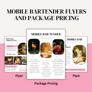 Mobile Bar Business Bundle Canva | Contract Invoice Menu Template ...