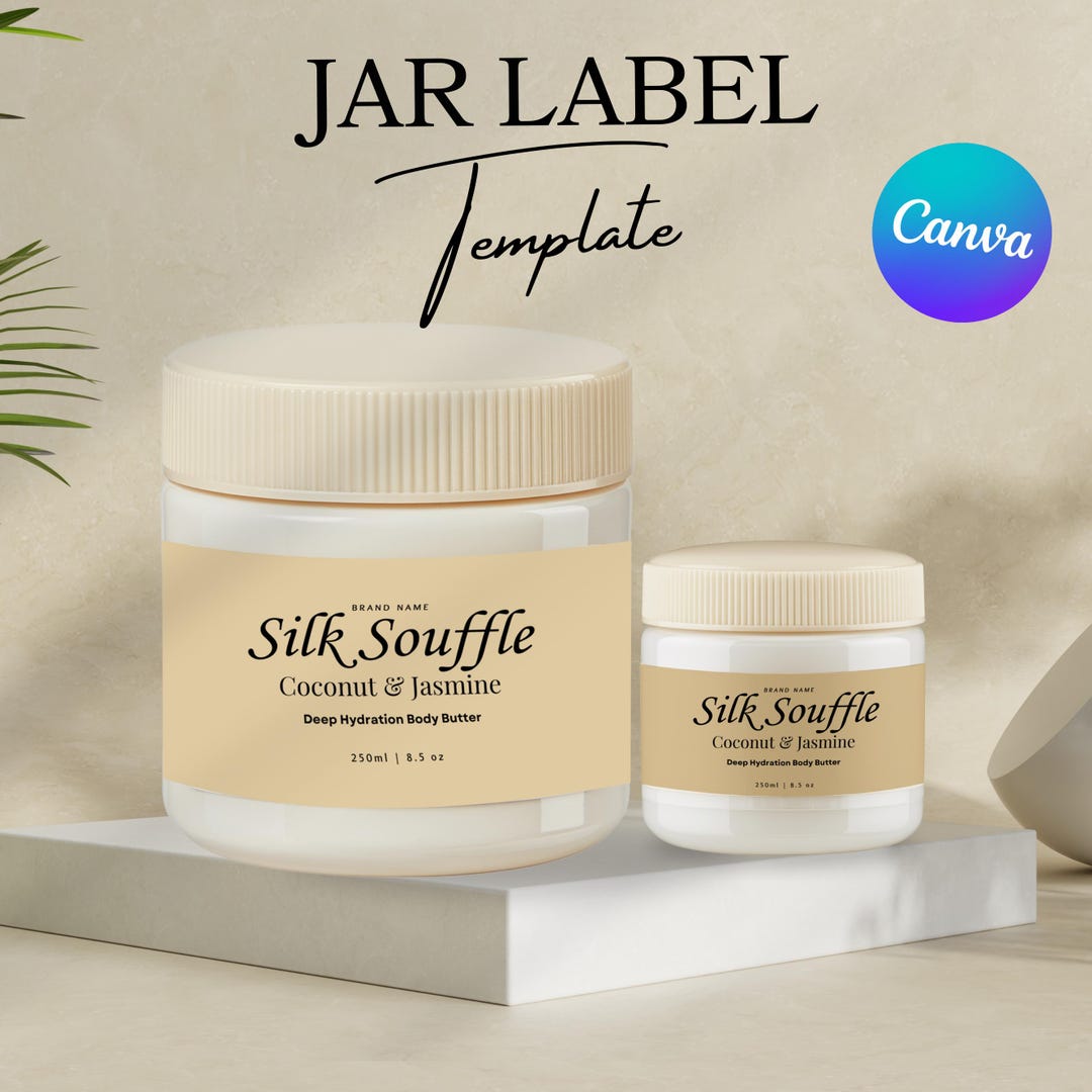 Jar Labels Template, 2oz Jar Label, 4oz Jar Body Butter Label,body ...