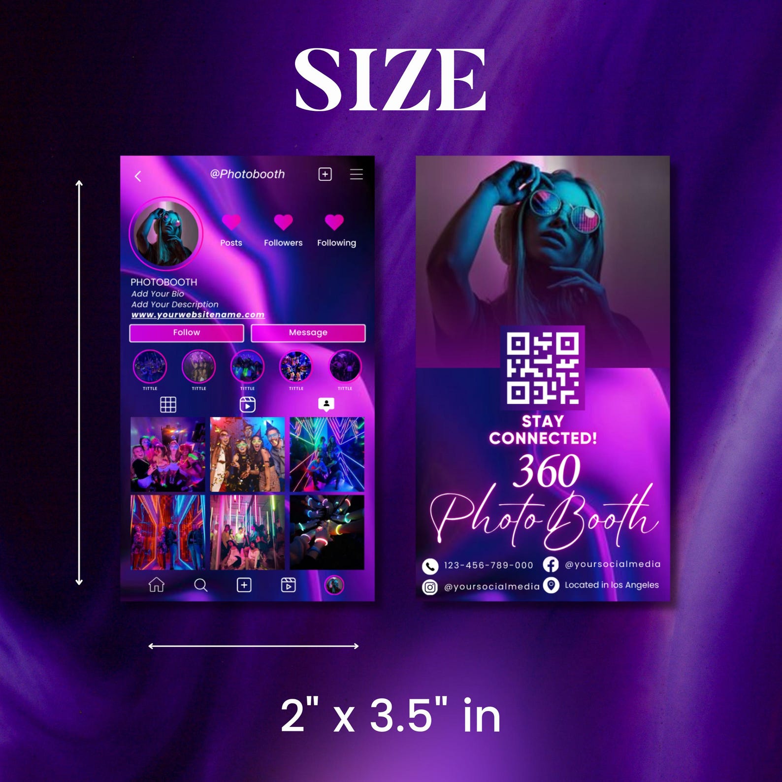 360 Photo Booth IG Business Card, Instagram Business Card, 360 Photo ...