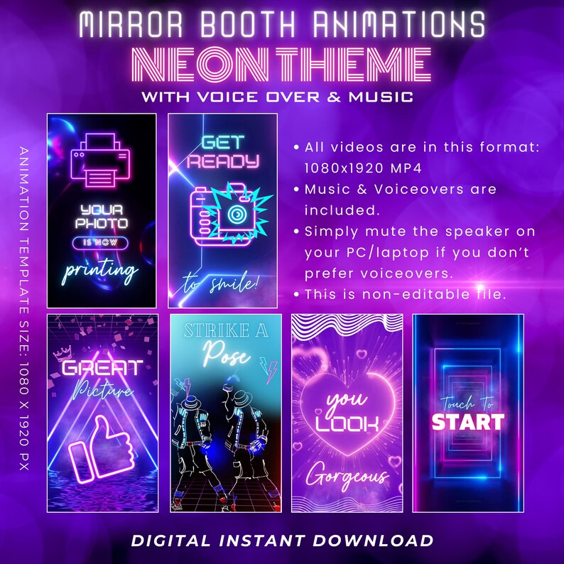 Photo Booth Animations, Touch to Start, Countdown, Pose, Love ...