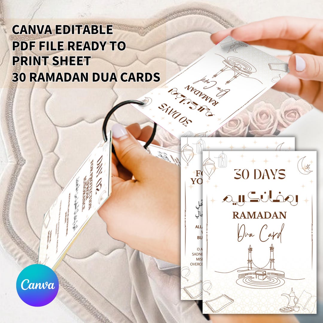 30 Ramadan Dua Cards 30 Day Dua Ramadan Printable 30 Day Ramadan Decor ...