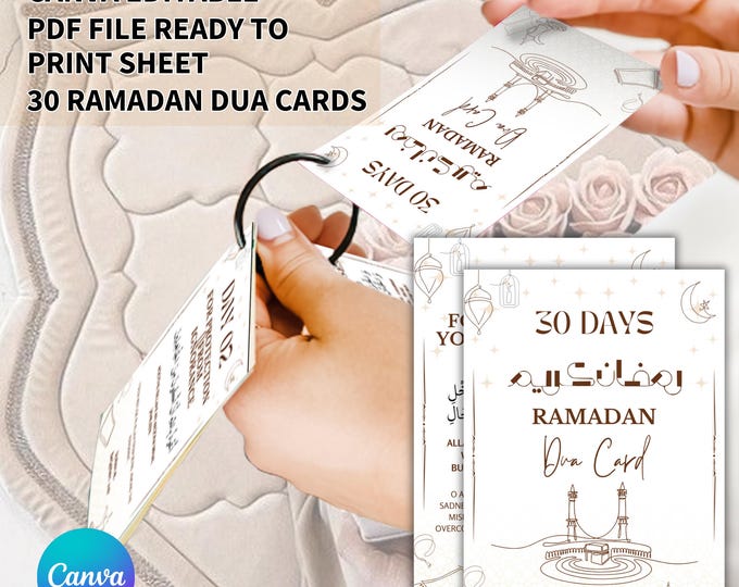 Dua Cards | 30 Duas for 30 Days | Ramadan Dua Card Set | Prayer Cards ...