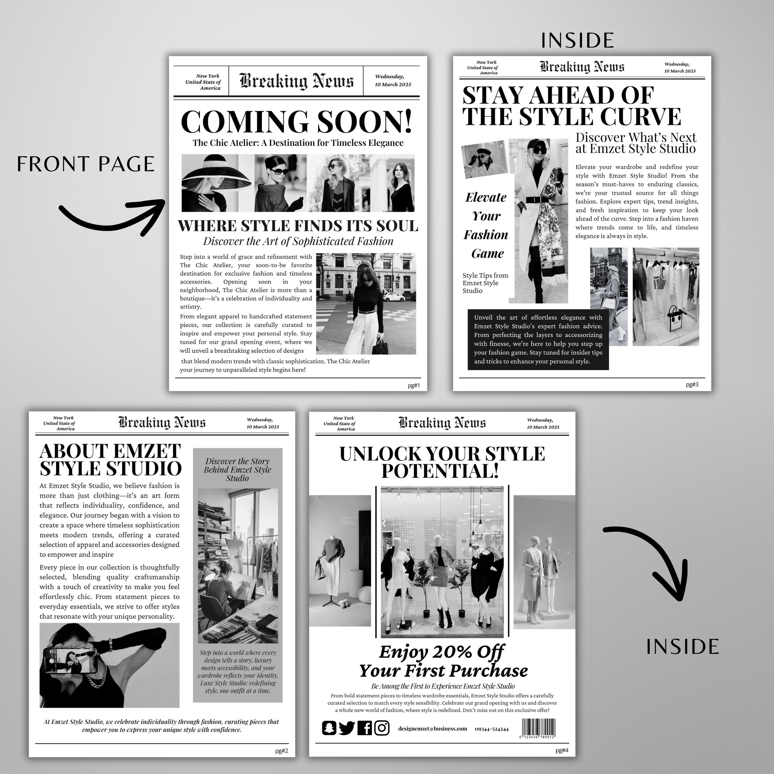 Canva Business Newspaper Template, Large Newspaper Announcement, New ...
