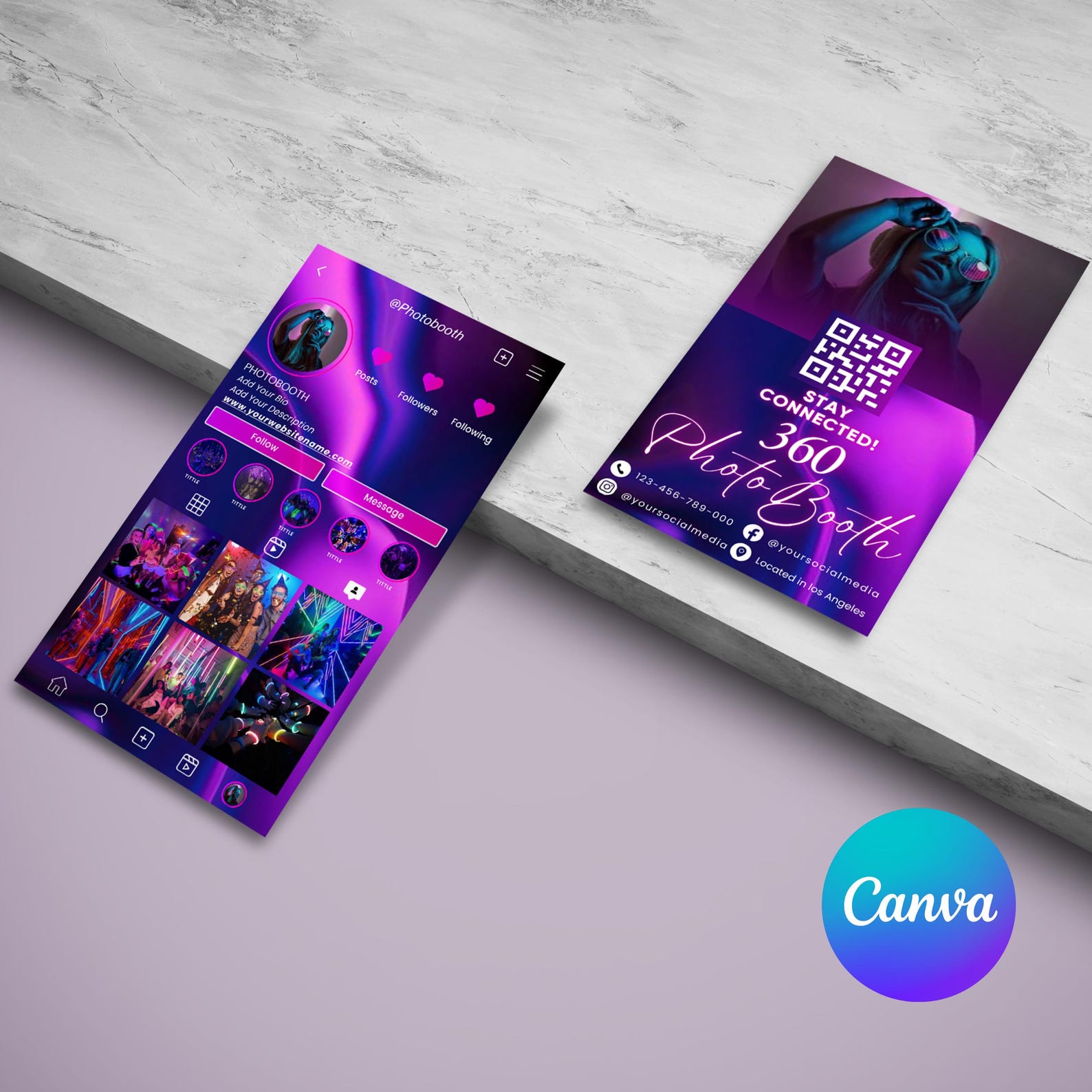 360 Photo Booth IG Business Card, Instagram Business Card, 360 Photo ...