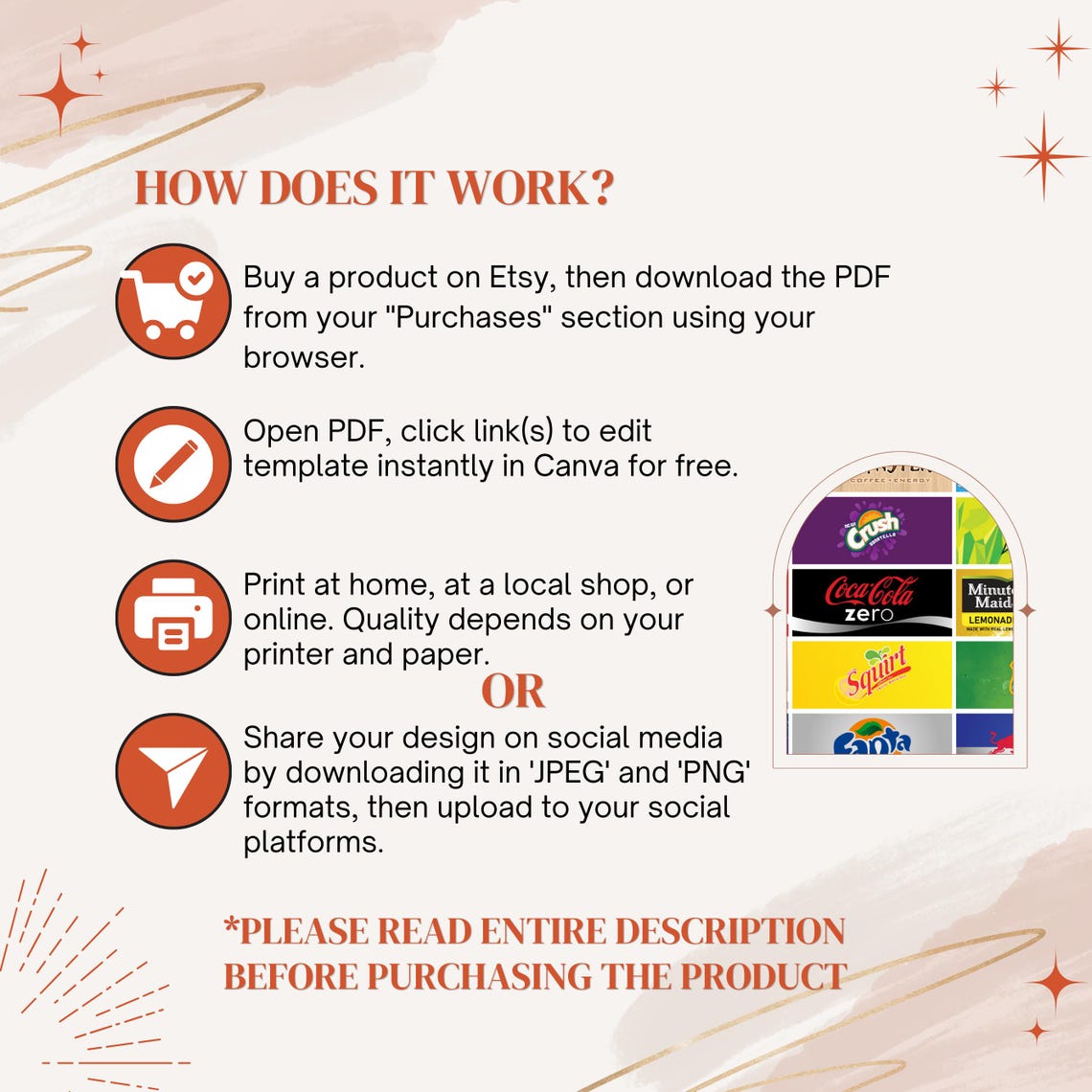 50 Vending Machine Label, High Quality Labels, Sparkling Water and Soda ...