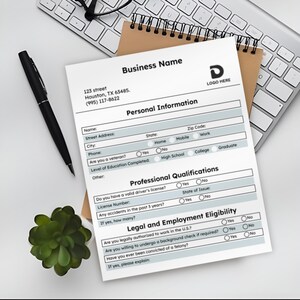 Job Application Template, HR Templates, New Employee Form, Employee ...